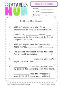 Free Printable Bill Of Rights Worksheets [PDF] - Printables Hub