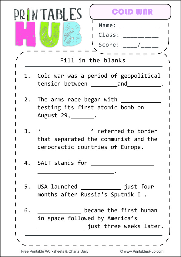 Free Printable Cold War Quiz Worksheets [PDF] - Printables Hub