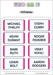 Free Printable Who/What am I? Game Cards [PDF] - Printables Hub