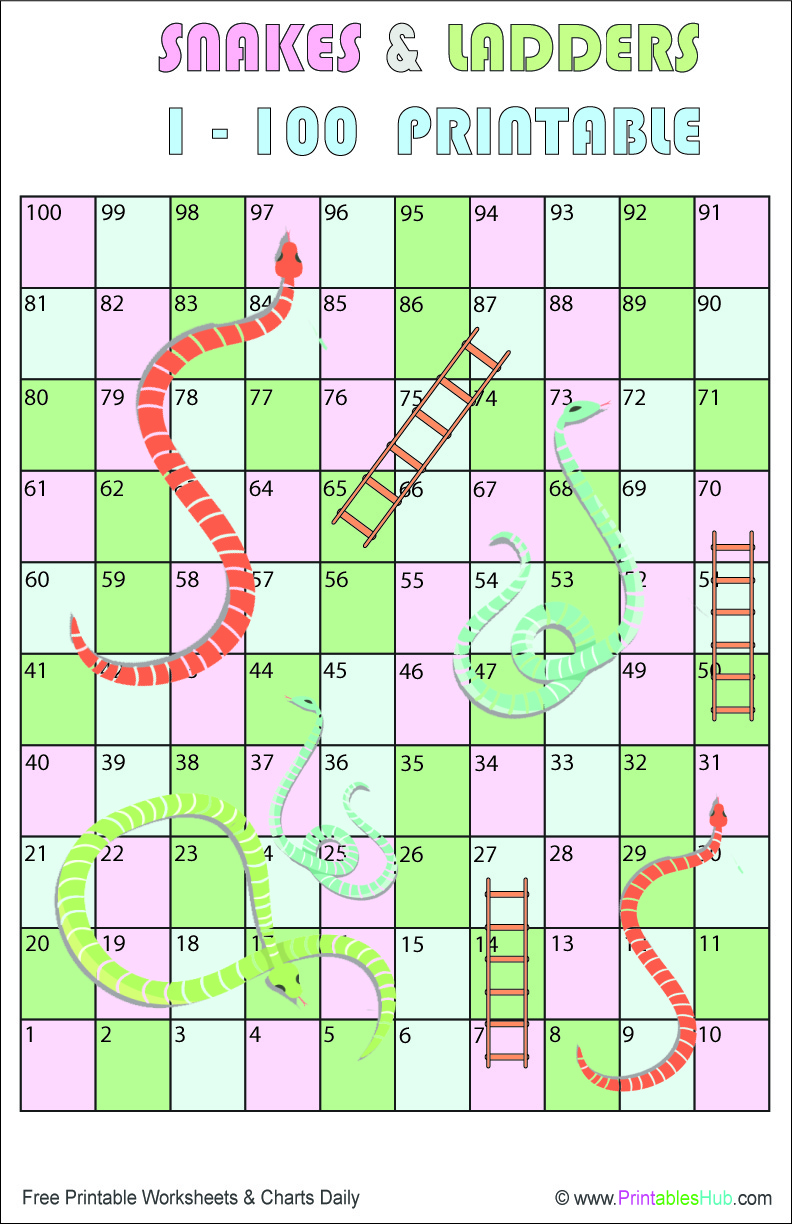 Free Printable Snakes And Ladders 1 100 PDF Blank Template 