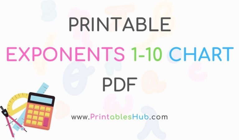 Free Printable Exponent Rules Chart & Power Chart 1-10 [PDF ...