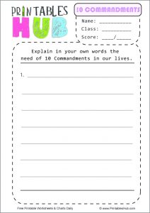Free Printable 10 Commandments Worksheets [PDF] - Printables Hub