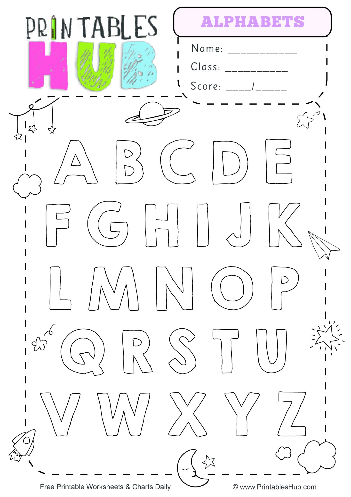 Free Printable Upper Case And Lower Case Alphabet Letters Charts [PDF ...