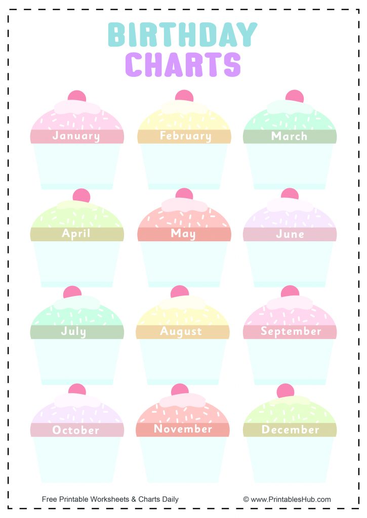 Free Printable Birthday Charts For Classroom [PDF] - Printables Hub