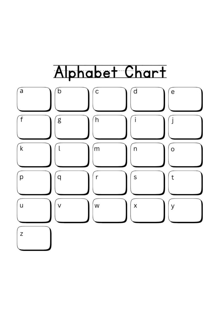 Free Printable Upper Case And Lower Case Alphabet Letters Charts [PDF ...