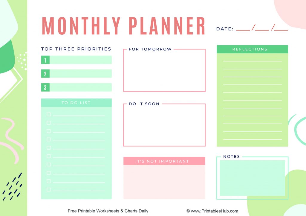Free Printable Monthly Goal Planner Sheets [PDF] - Printables Hub