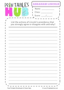 Free Printable Abraham Lincoln Worksheets [PDF] - Printables Hub