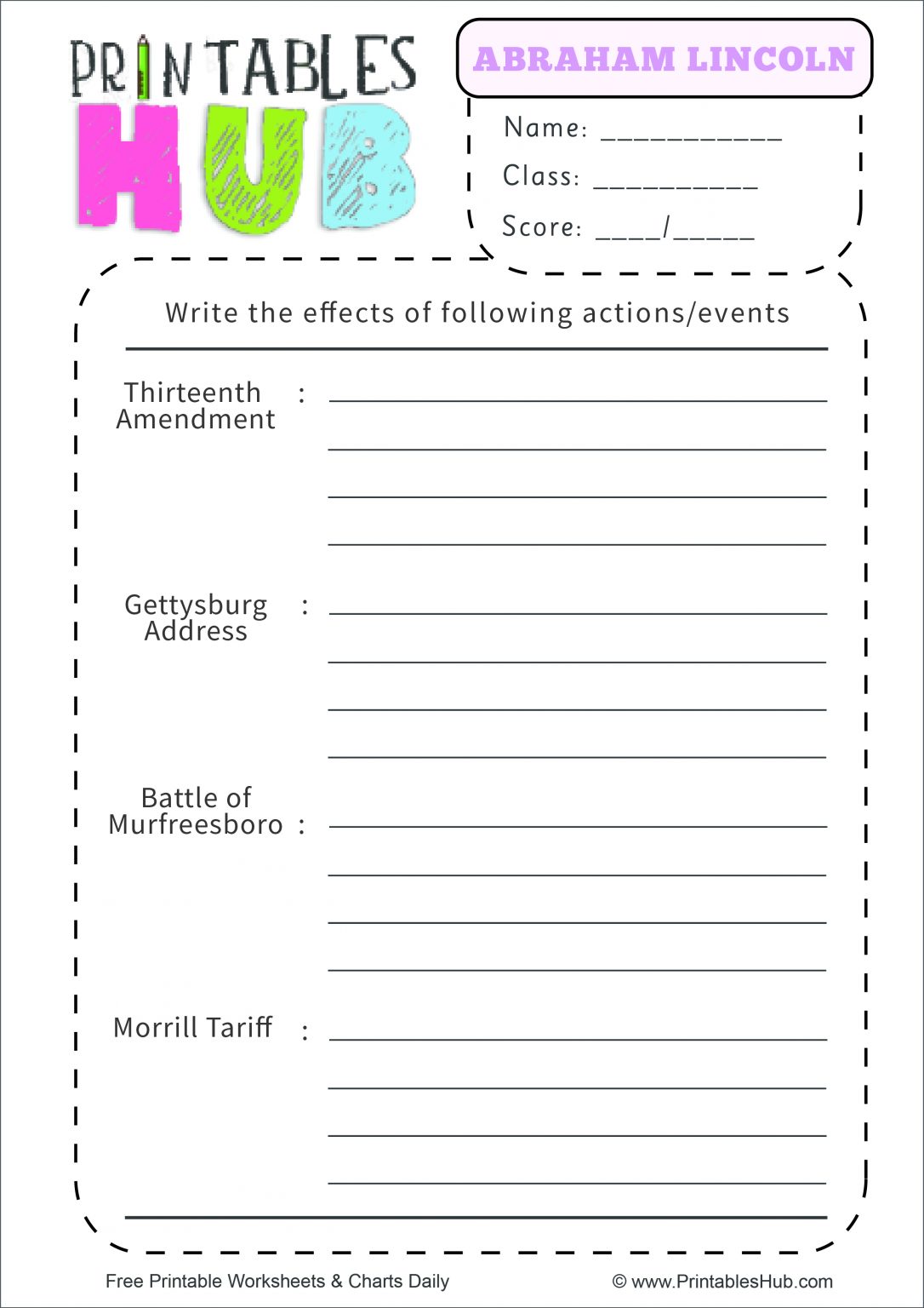 Free Printable Abraham Lincoln Worksheets [PDF] - Printables Hub