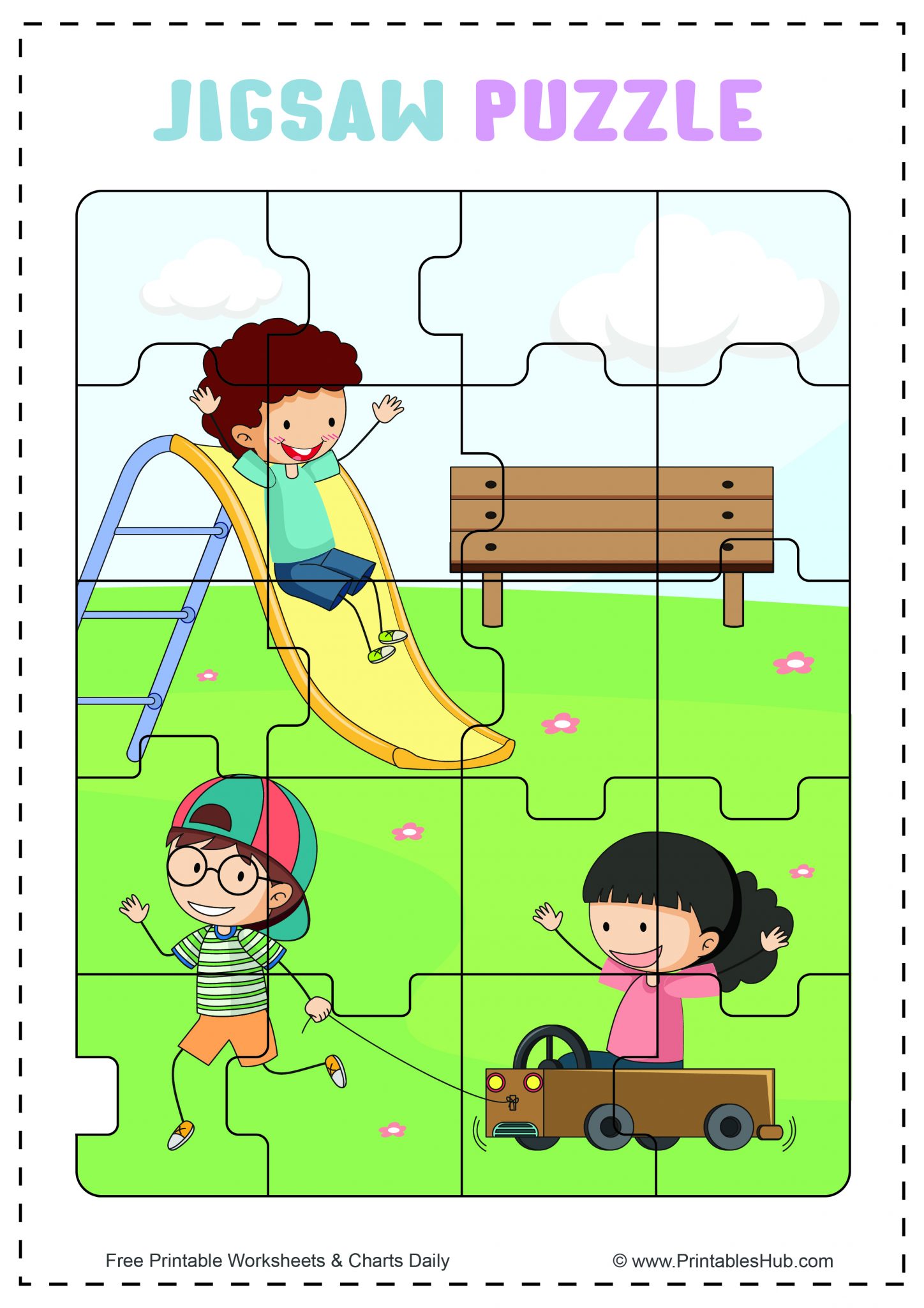 Free Printable Jigsaw Puzzles For Kids Pdf Blank Tigers At The 