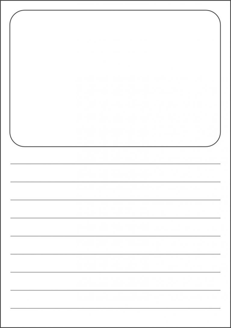 Printable Writing Template With Picture Box Printable Templates