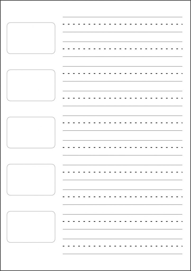 Free Printable Writing Paper With Picture Box PDF Primary Dashed