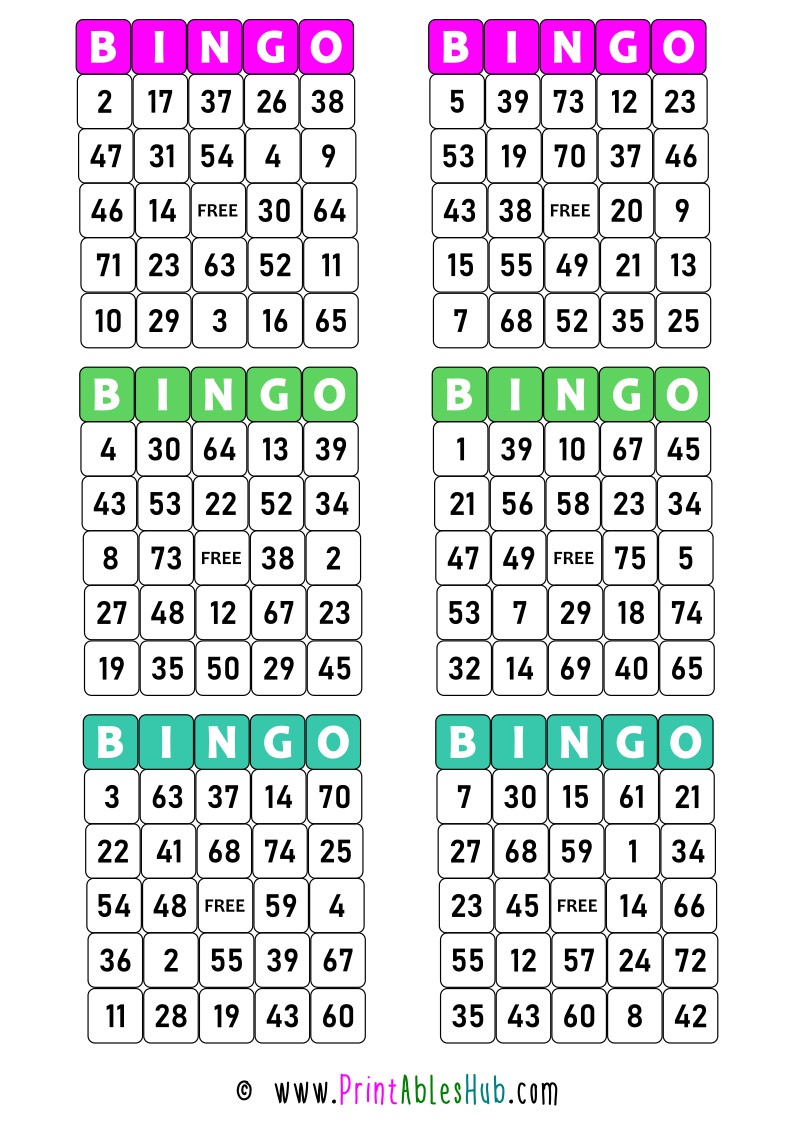 Bingo Cards 1 75 Printable 2023 Calendar Printable