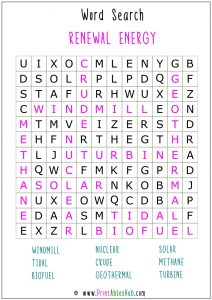 Free Printable Energy Word Search Puzzles With Answer Key [PDF ...