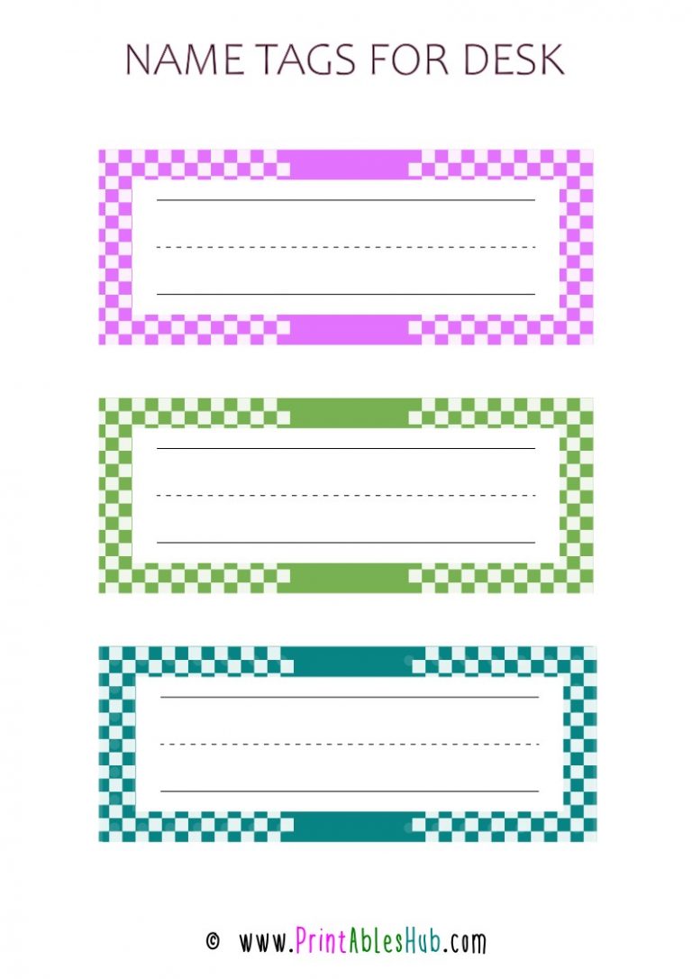 Free Printable Name Tags For Desks [PDF] - Printables Hub