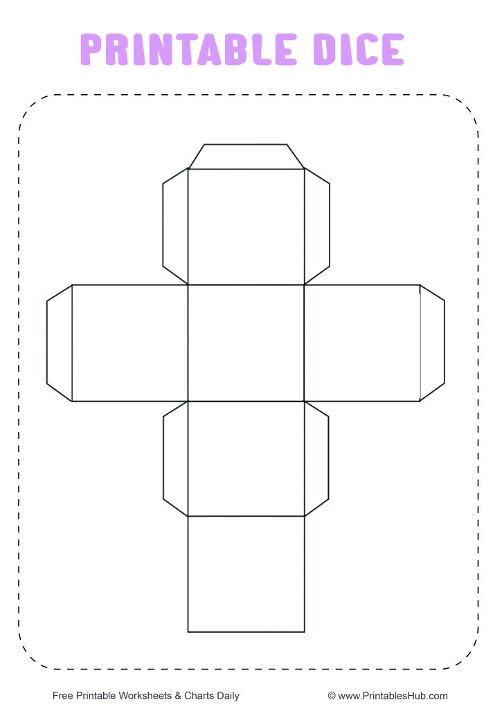 Free Printable Dice Template [PDF] (Blank and With Dots) - Printables Hub