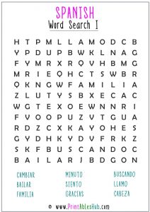Free Printable Spanish Word Search Puzzle With Answer Key [PDF ...