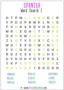 Free Printable Spanish Word Search Puzzle With Answer Key [PDF ...