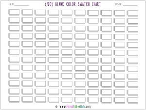 Free Printable (24, 50, 72, 80, 100, 120, 150, 168) Blank Color Swatch ...