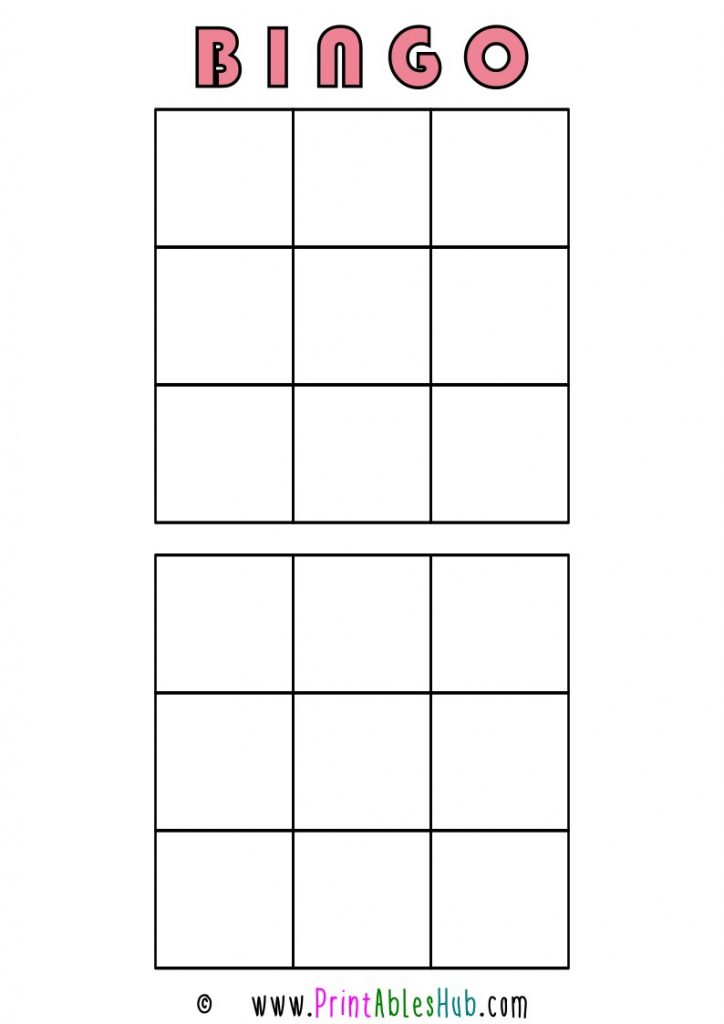 Free Printable Blank Bingo Cards Template PDF 3x3 4x4 5x5 2 Per Free Printable Blank Bingo Cards Template PDF 3x3 4x4 5x5 2 Per