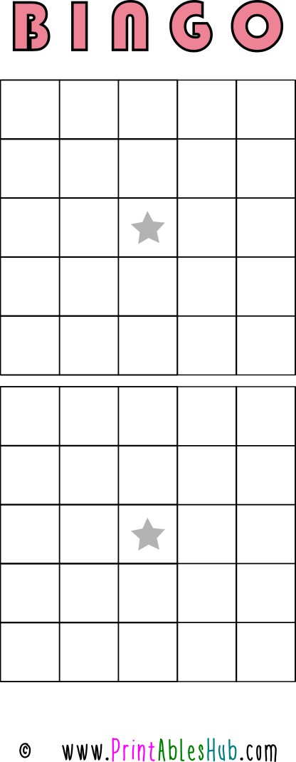 Free Printable Blank Bingo Cards Template [PDF] (3x3, 4x4,5x5)(2 Per ...