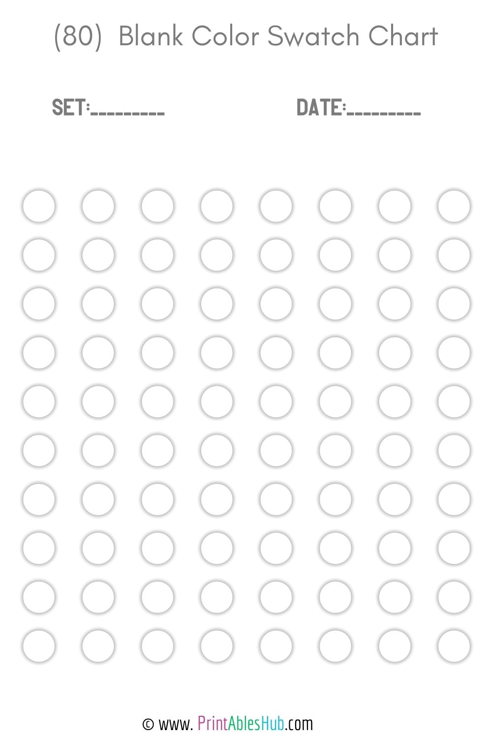 Free Printable (24, 50, 72, 80, 100, 120, 150, 168) Blank Color Swatch ...