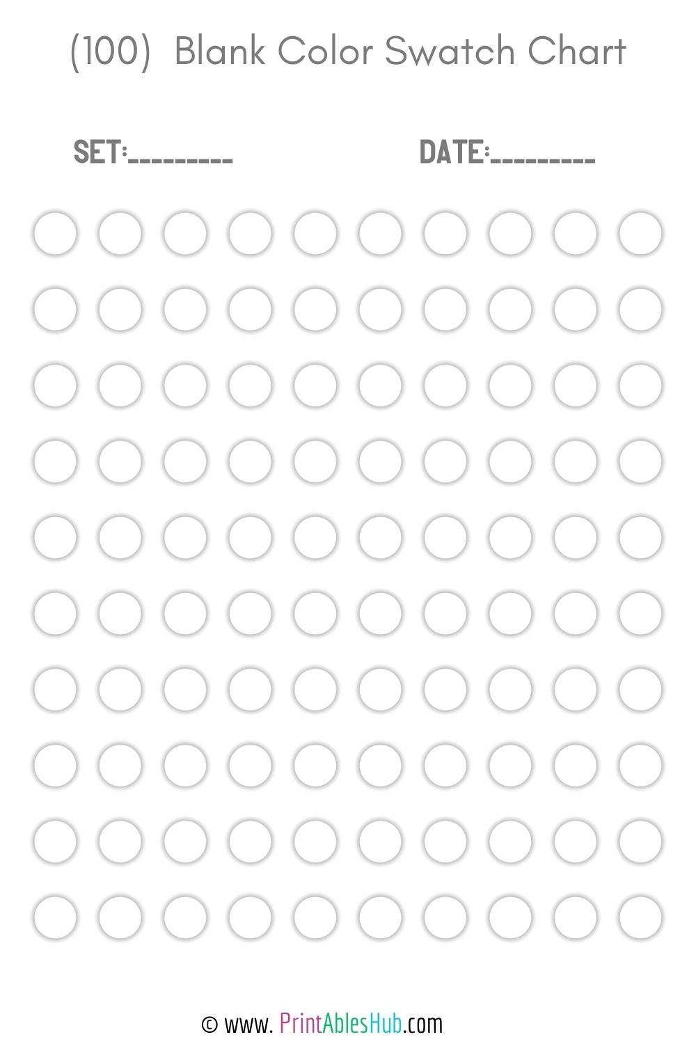 Free Printable (24, 50, 72, 80, 100, 120, 150, 168) Blank Color Swatch ...