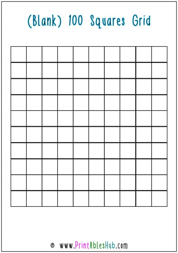Free Printable Blank 50, 100, & 200 Squares Grid Templates [PDF ...