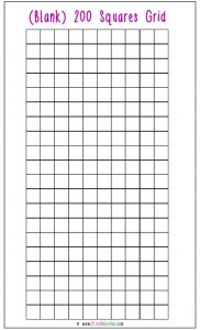 Free Printable Blank 50, 100, & 200 Squares Grid Templates [PDF ...