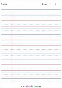 Free Printable Red And Blue Lined Handwriting Practice Papers [PDF ...