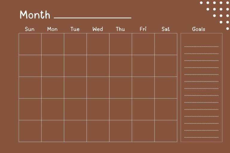 Free Printable Blank Calendar Templates [PDF] - Printables Hub