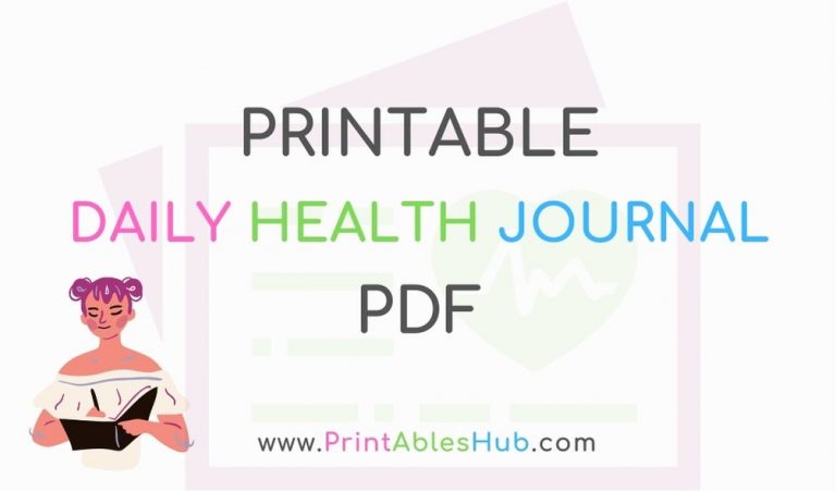 Free Printable Daily Health Journal Template [PDF] - Printables Hub
