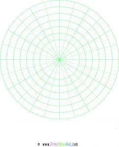 Free Printable Polar Graph Paper Templates [PDF] {Simple, Degree ...