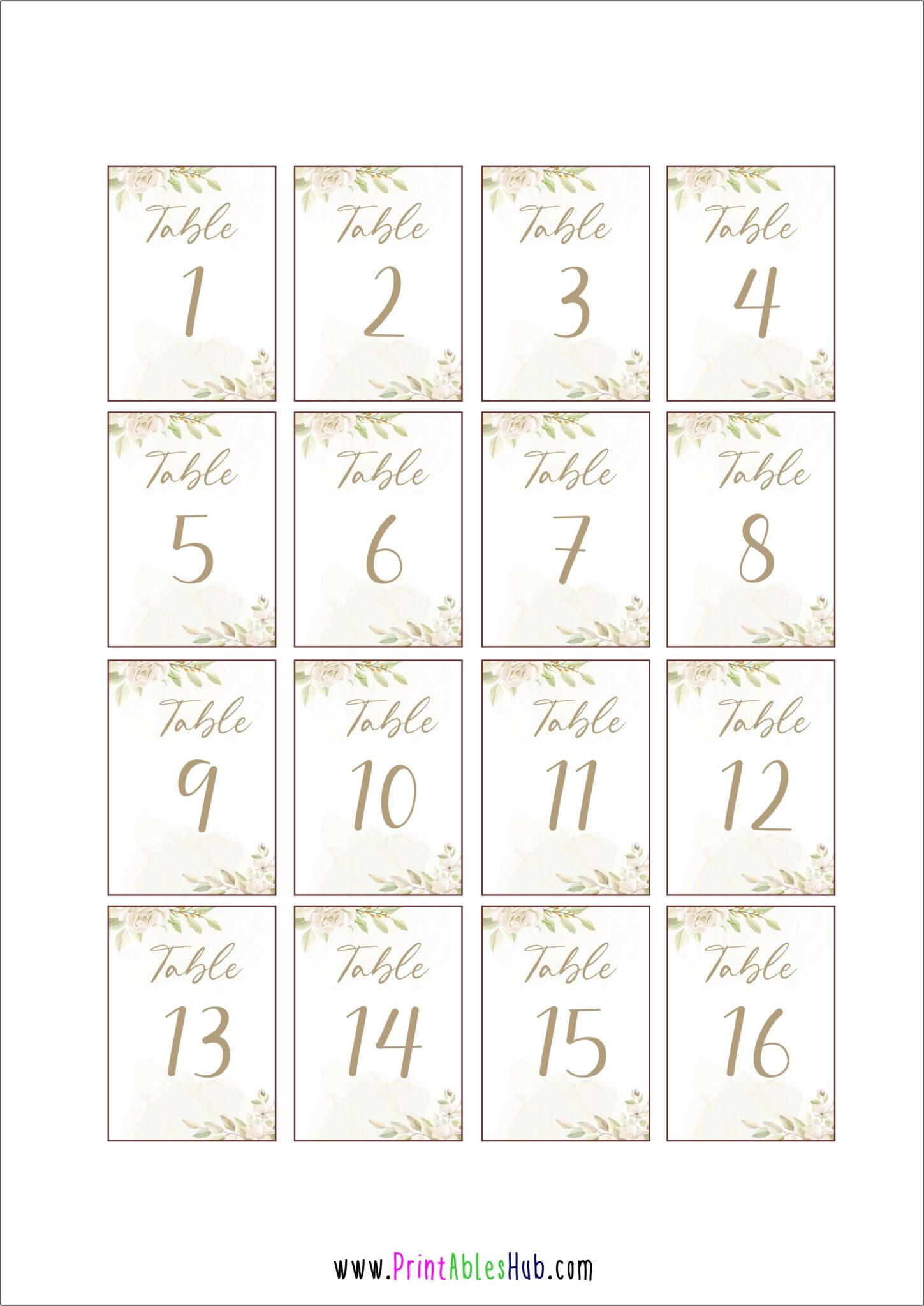 Free Printable Table Numbers 1-30 Cards [PDF] - Printables Hub
