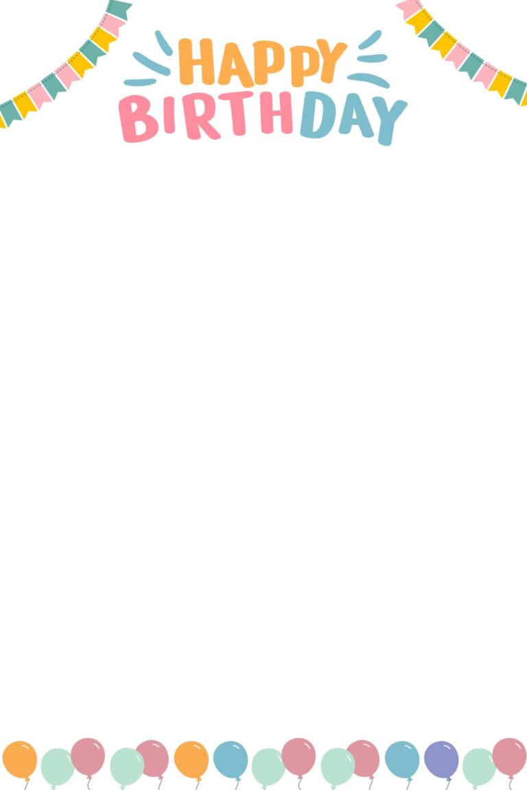 Printable Birthday Party Invitation Card Blank Templates [Free PDFs ...