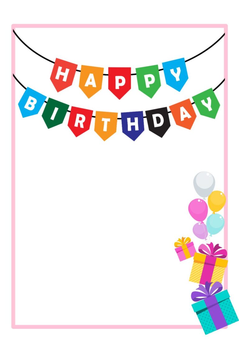 Printable Birthday Party Invitation Card Blank Templates [Free PDFs ...
