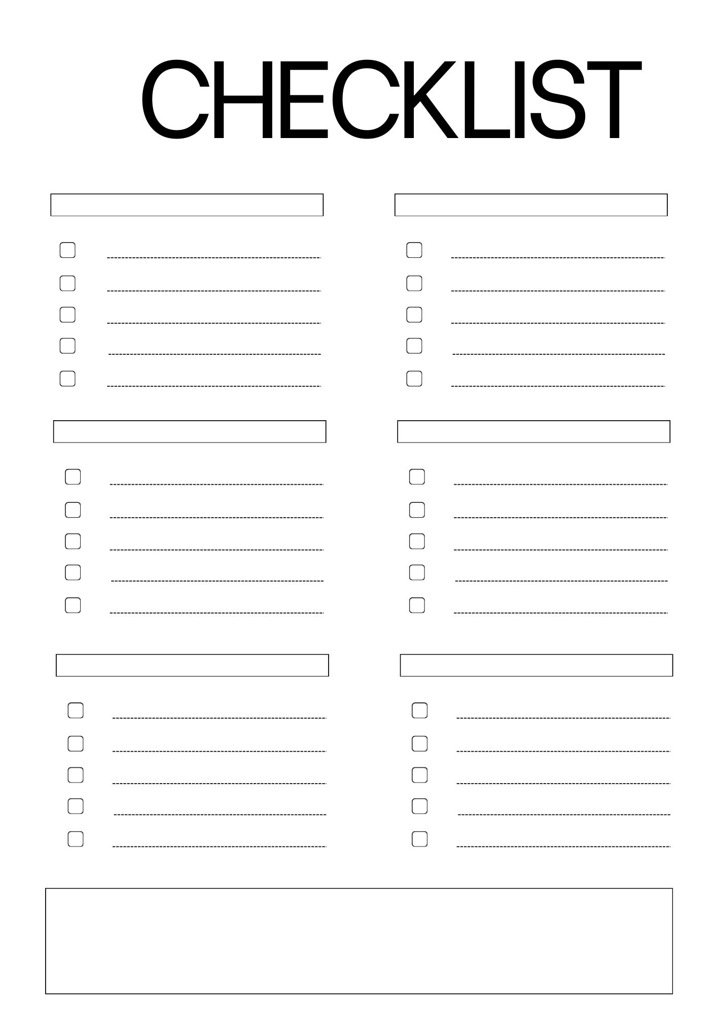 Printable Blank Checklist Templates [PDF] - Printables Hub