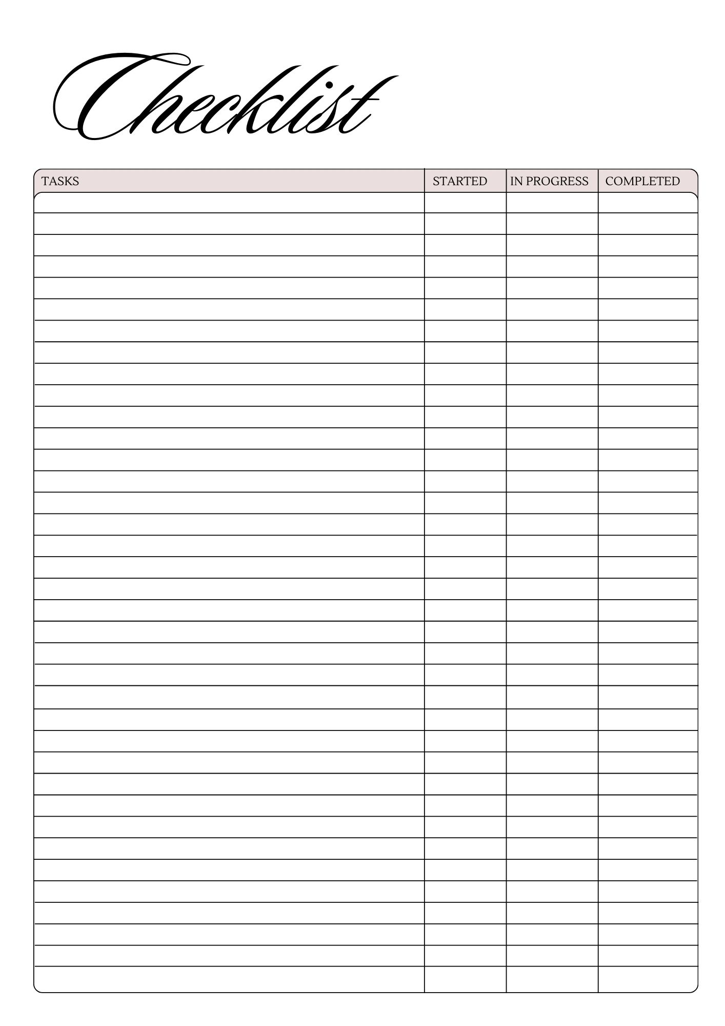 Printable Blank Checklist Templates [PDF] - Printables Hub
