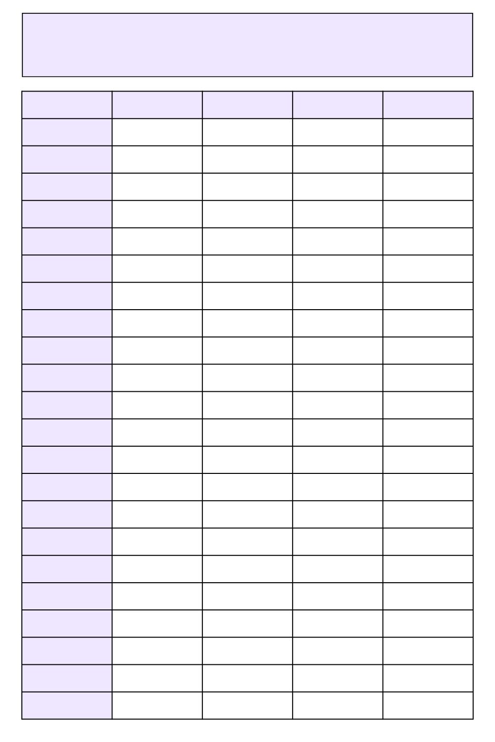 Free Printable Blank Spreadsheet Templates [PDF Included] - Printables Hub