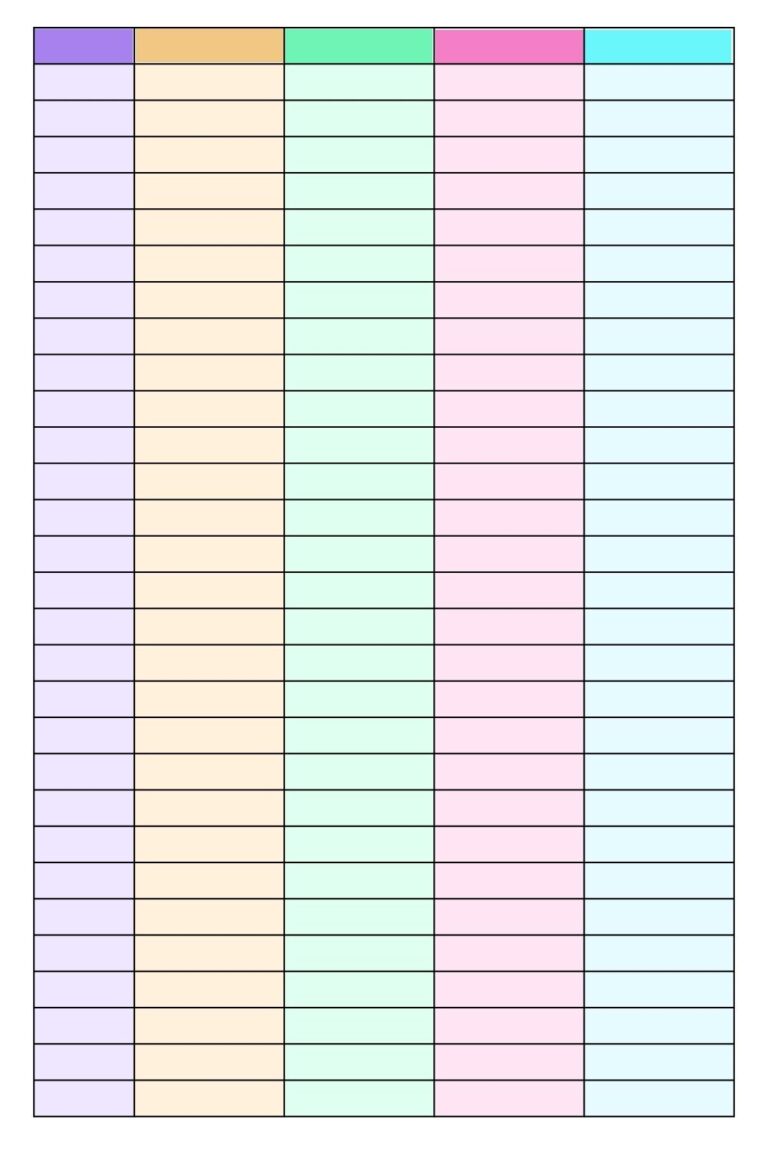 Free Printable Blank Spreadsheet Templates [PDF Included] - Printables Hub
