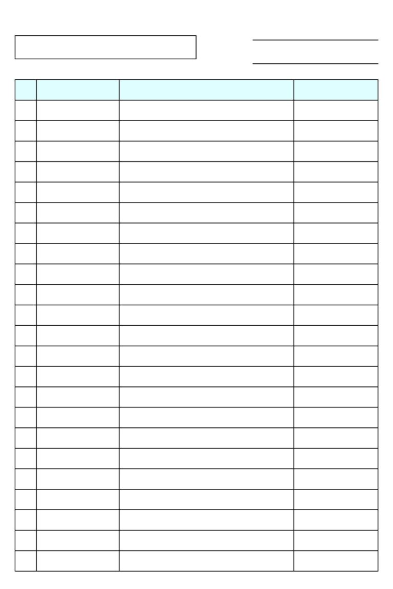 Free Printable Blank Spreadsheet Templates [PDF Included] - Printables Hub