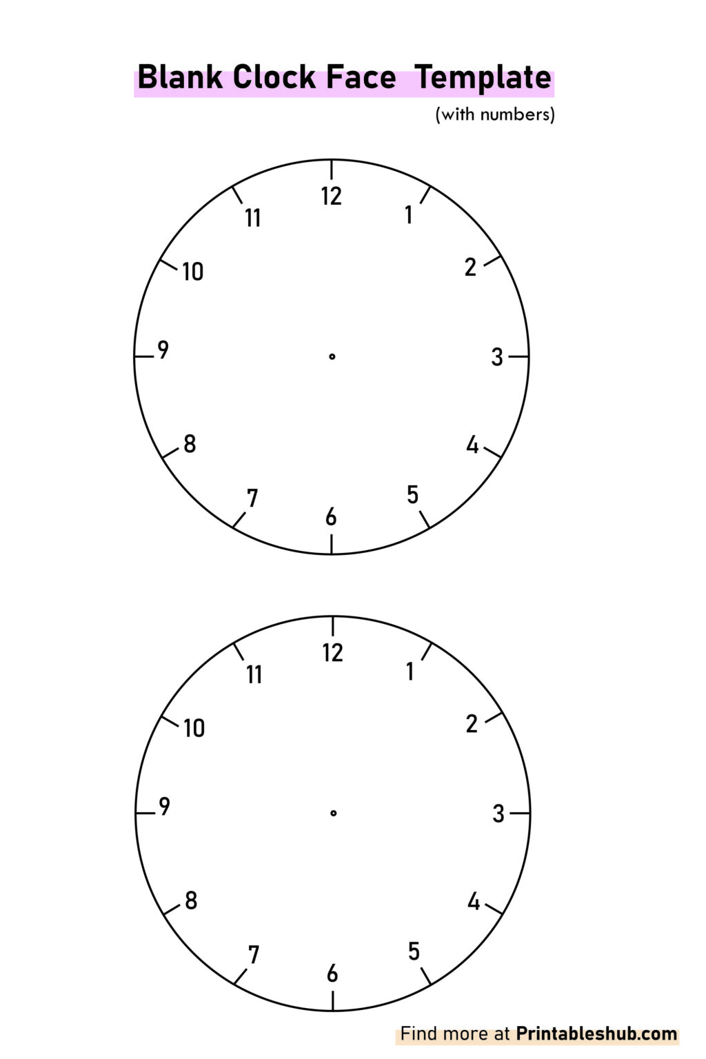 Printable Blank Clock Faces Templates [PDF] - Printables Hub