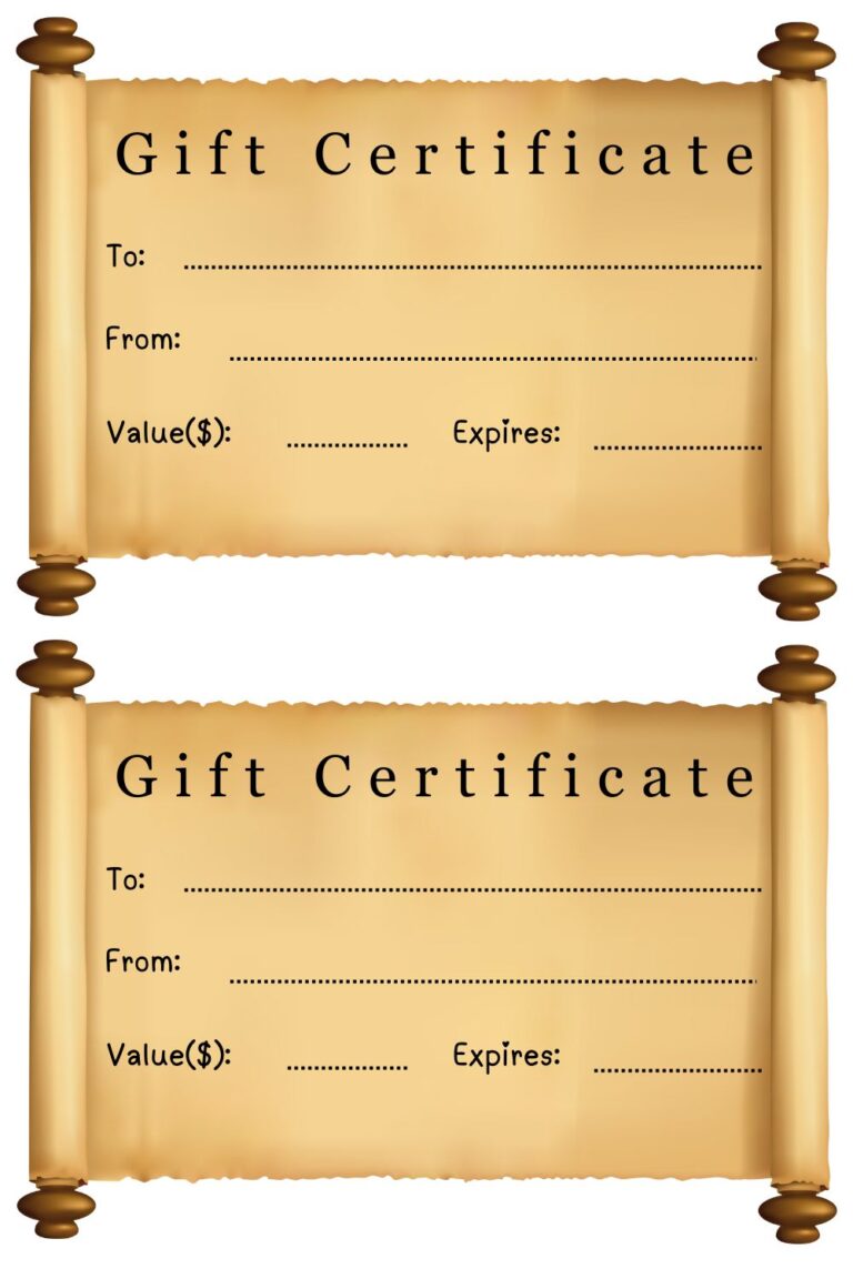 Free Printable Blank Gift Certificate Templates [PDF Included ...