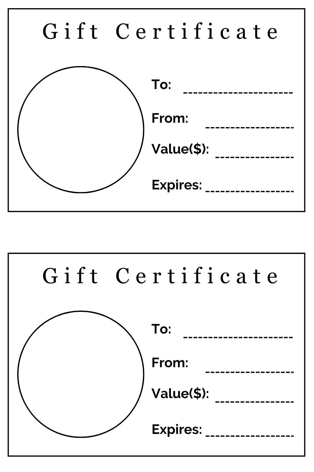 Free Printable Blank Gift Certificate Template