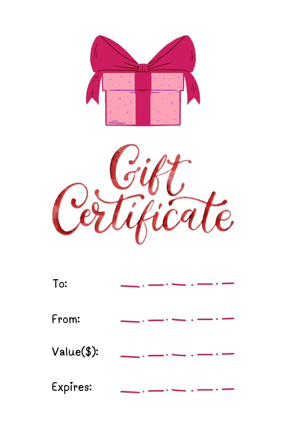 Free Printable Blank Gift Certificate Templates [PDF Included ...