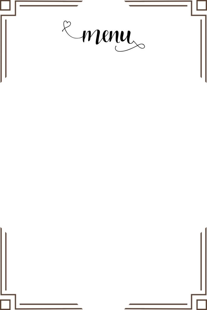 Free Printable Blank Restaurant Menu Template PDF Included Free Printable Blank Restaurant Menu Template PDF Included