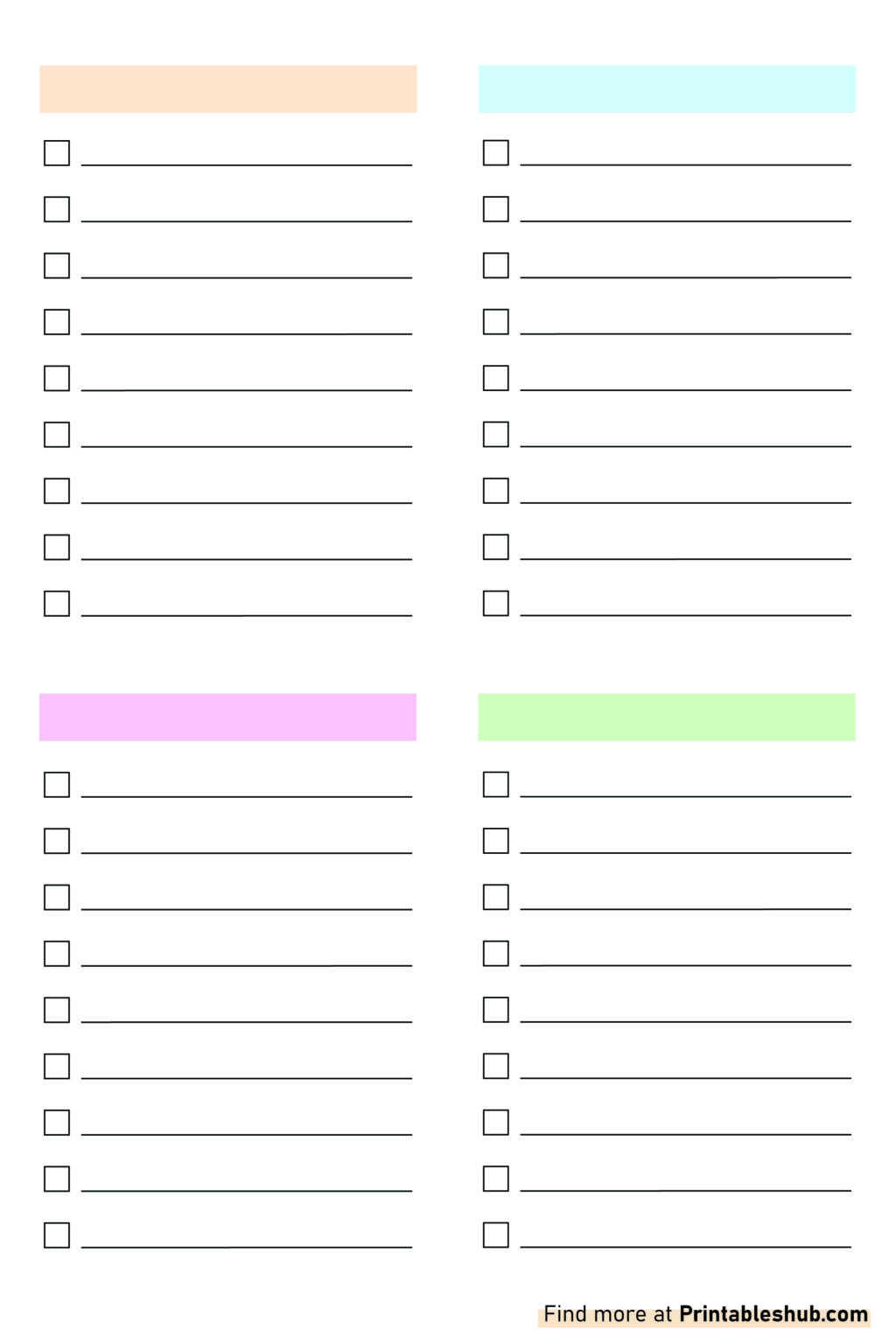Printable Blank Checklist Templates [PDF] - Printables Hub