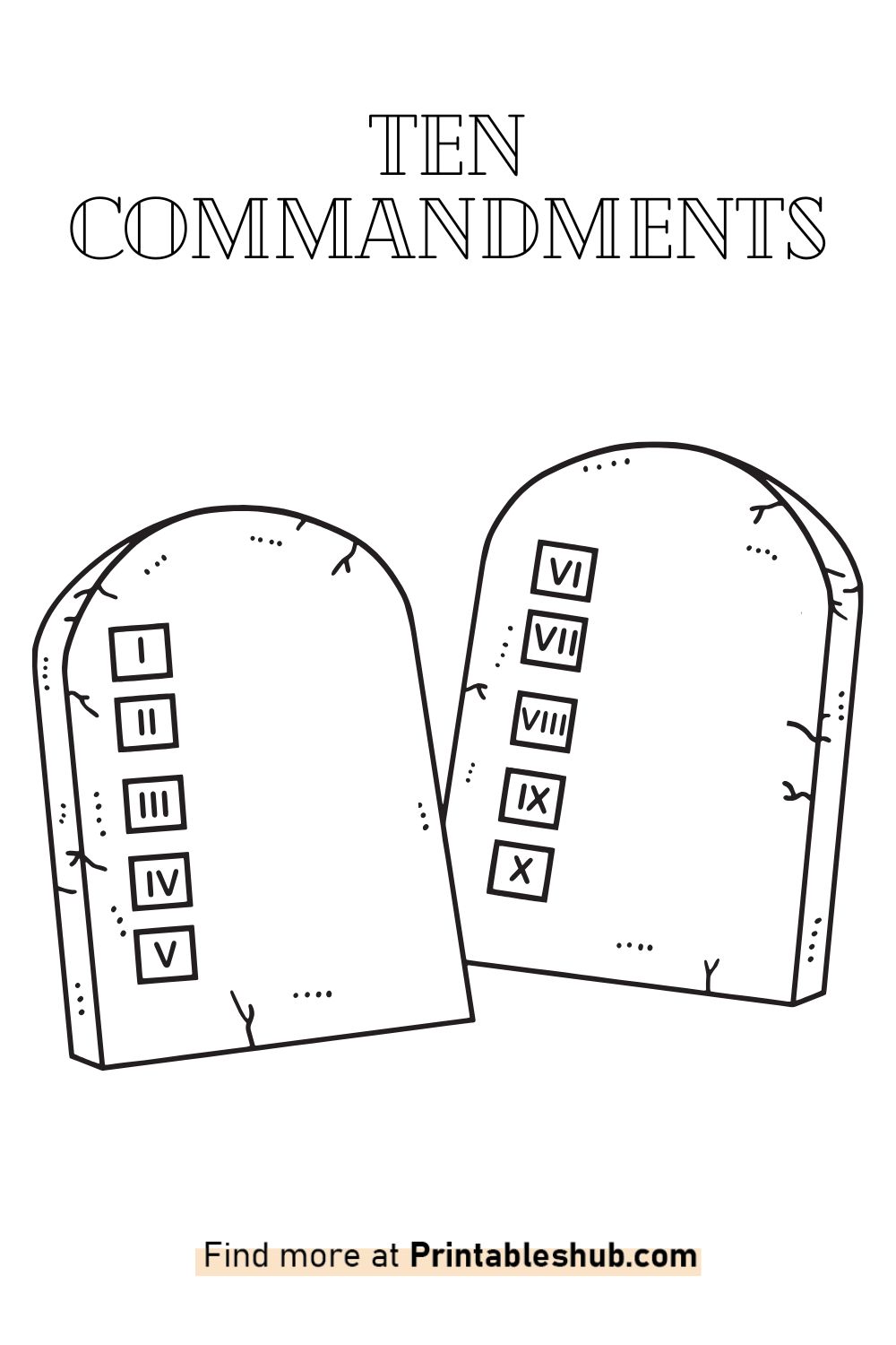 Free Printable Blank Ten Commandments Template [PDF Included ...