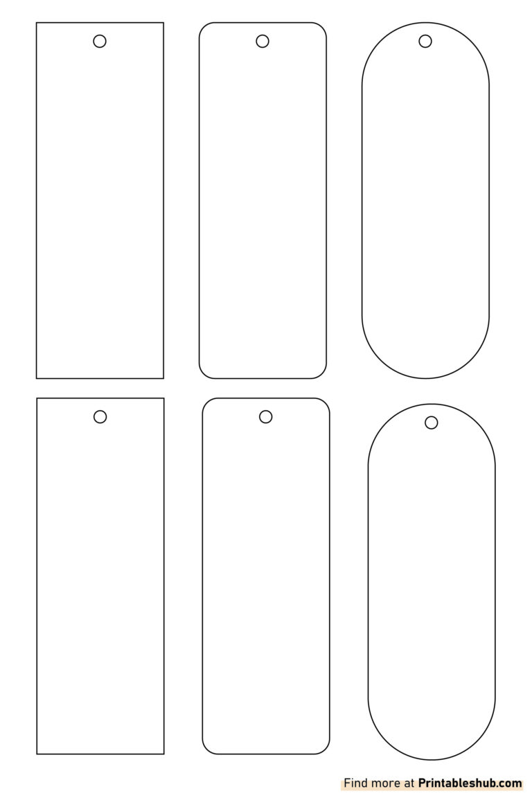 Free Printable Blank Bookmark Templates [PDF Included] - Printables Hub