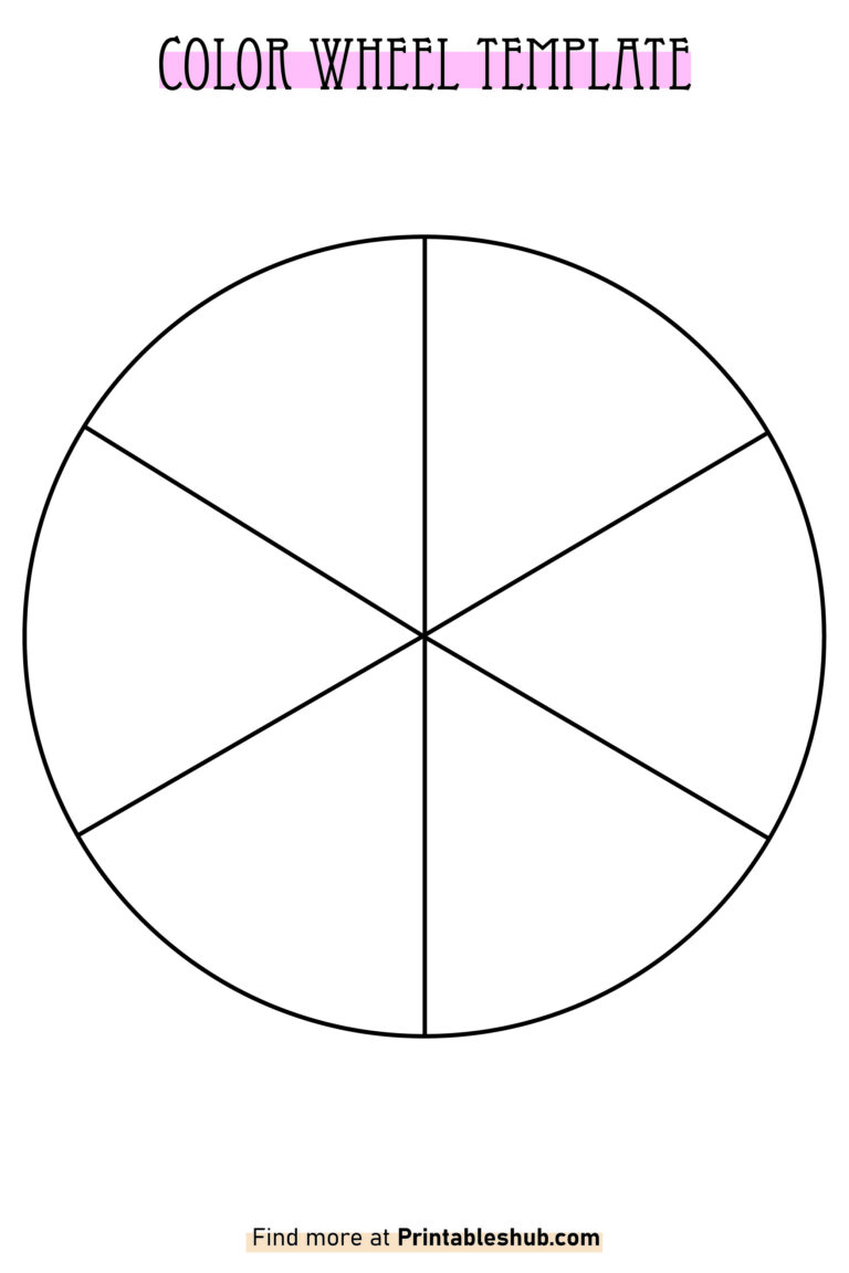 Printable Blank Color Wheel Templates [Free PDF Included] - Printables Hub
