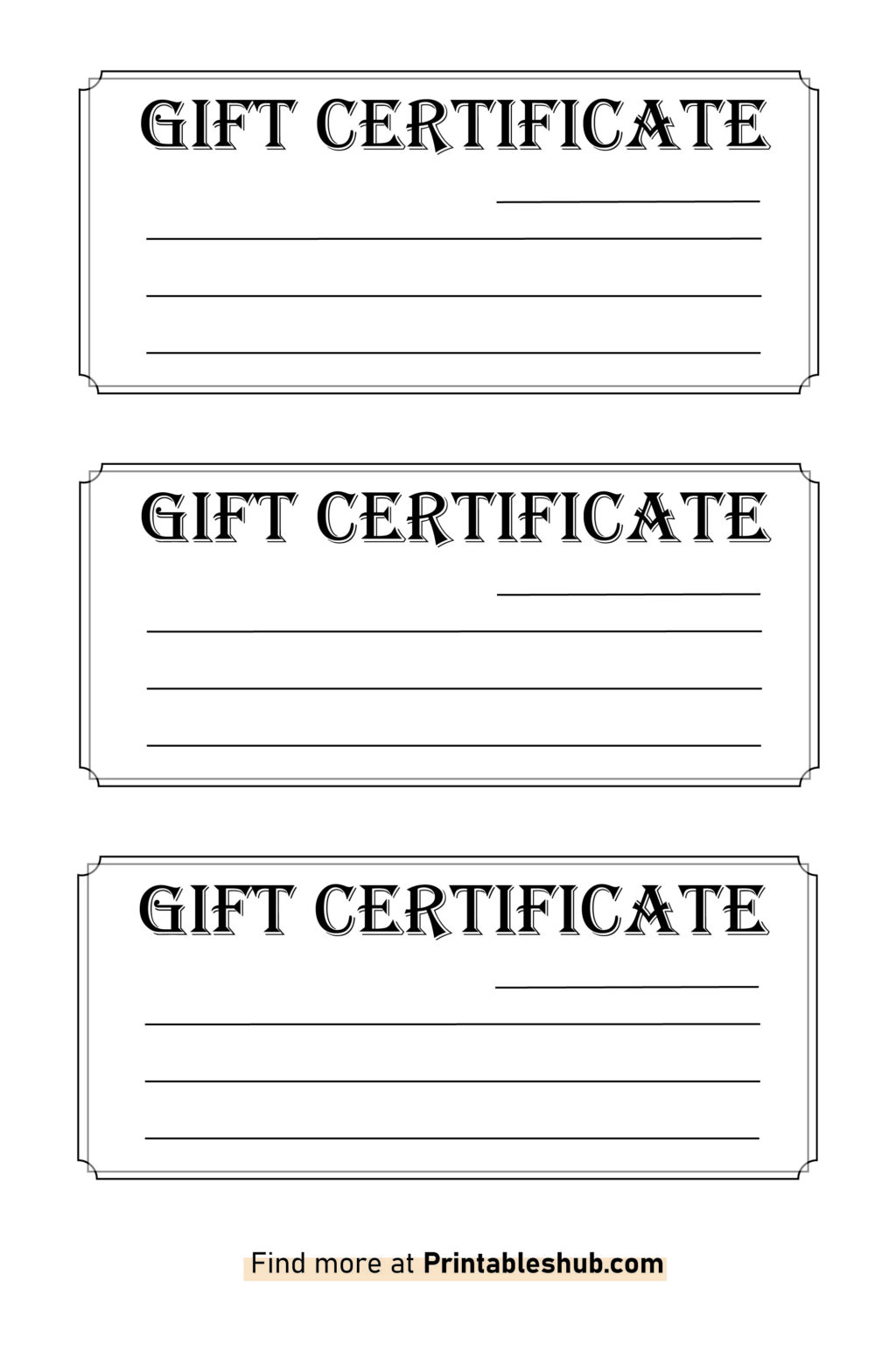 Free Printable Blank Gift Certificate Templates [PDF Included ...